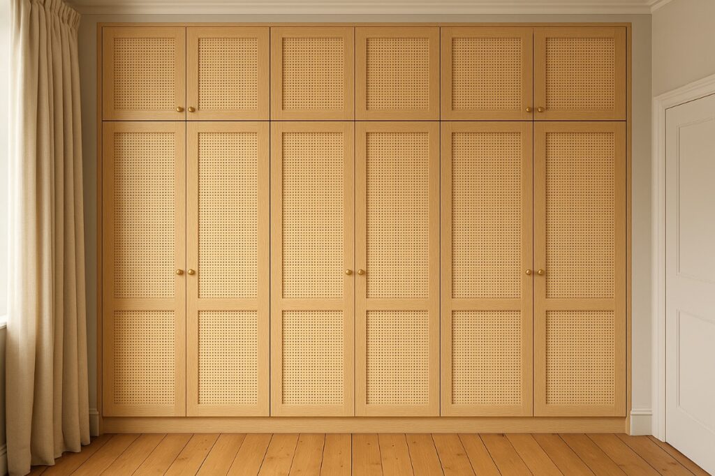 WOVEN Wardrobe Collection | Timber Frame Doors with Natural Rattan Inserts