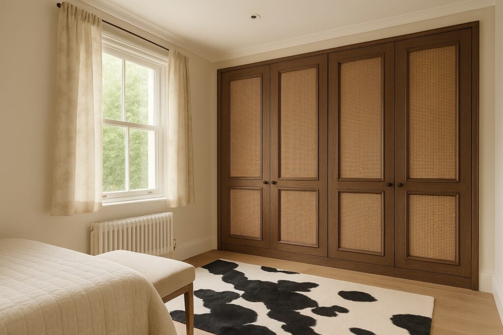 WOVEN Wardrobe Collection | Timber Frame Doors with Natural Rattan Inserts