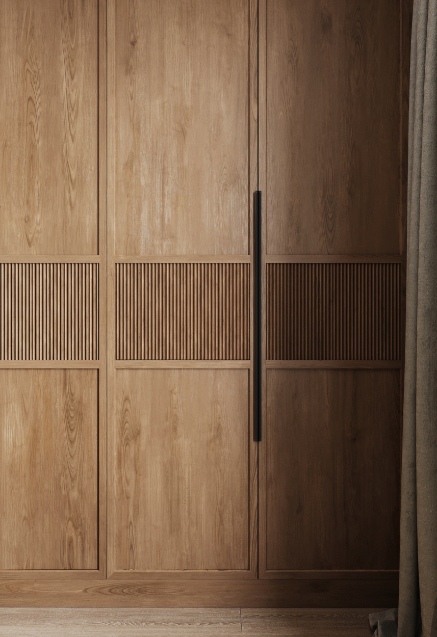 Rigato solid oak fluted reeded wood made to measure fitted bespoke ...
