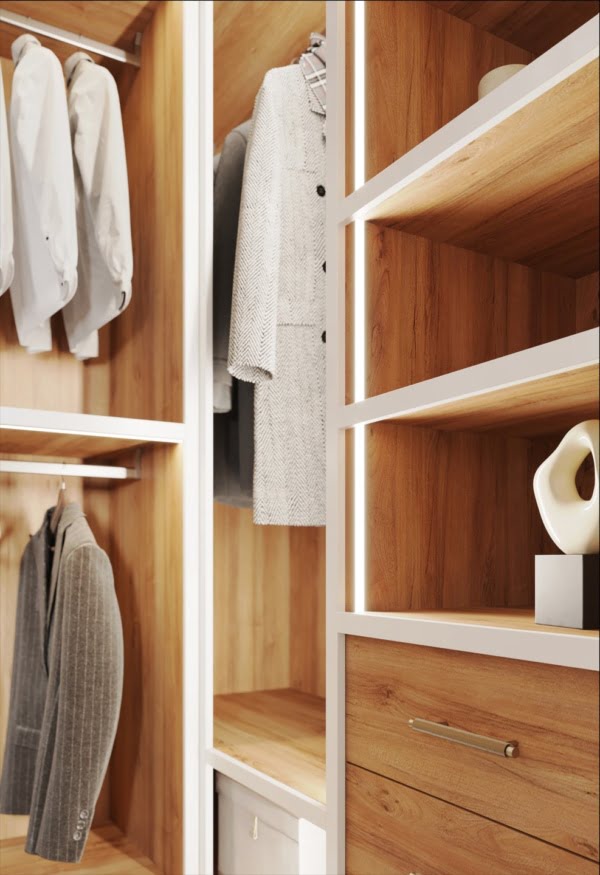 Loft room walk in wardrobe made to measure London sloping ceiling