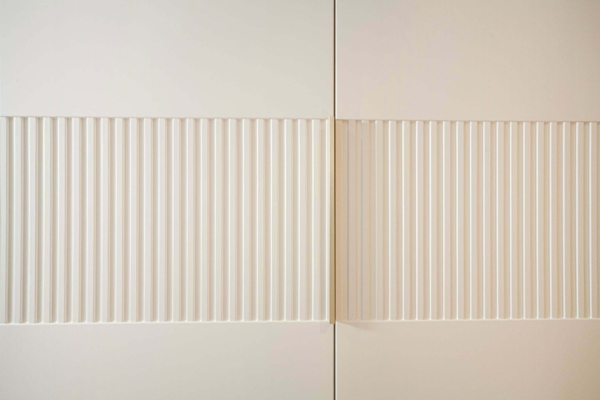 Fitted ribbed wardrobes with fluted MDF doors, reeded design, grooved ...