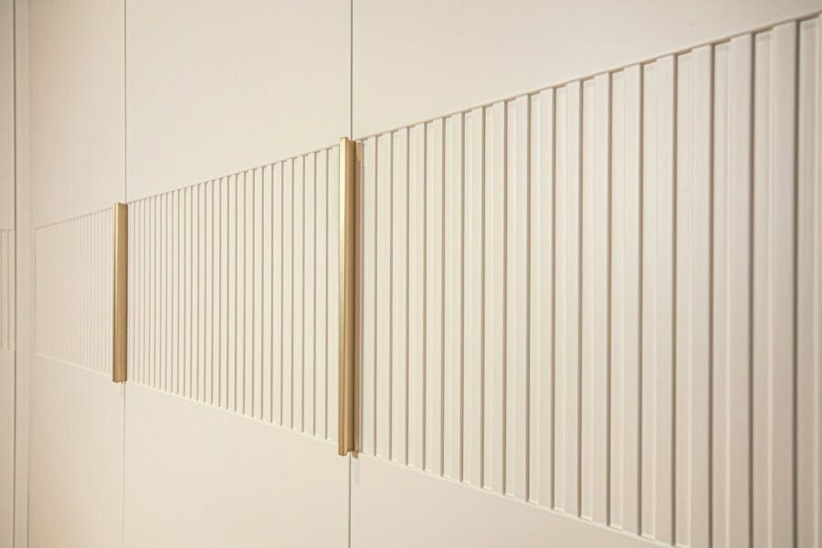 Fitted ribbed wardrobes with fluted MDF doors, reeded design, grooved ...
