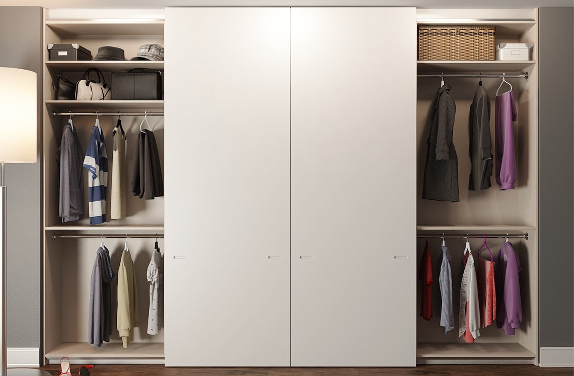 Sprayed lacquered sliding door wardrobe contemporary London