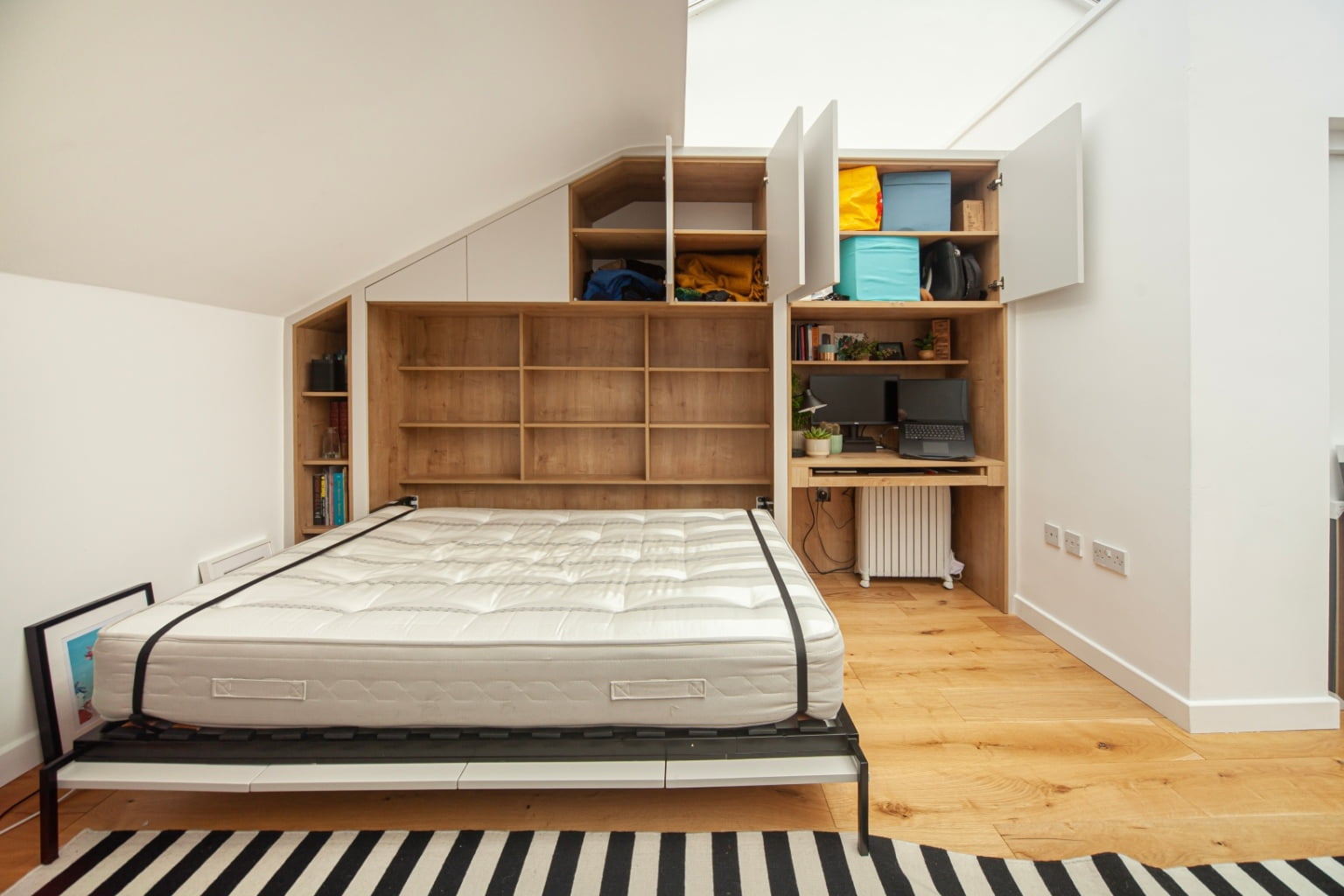 Folding bespoke wall beds - custom made bed built into wall, pull down ...