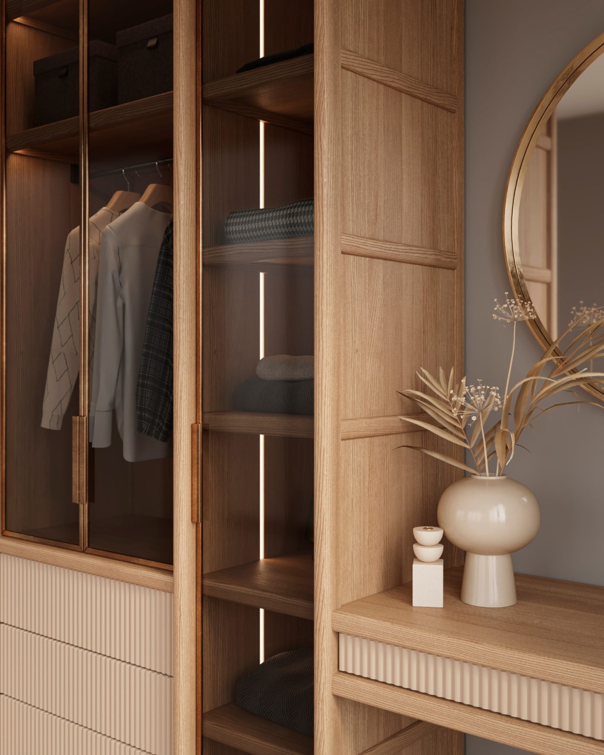Custom Oak Slat Panels | Urban Wardrobes