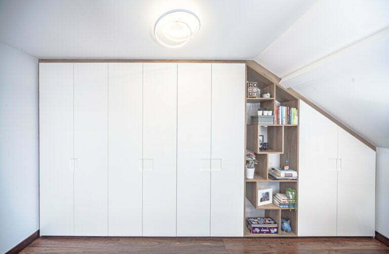 Fitted under eaves wardrobe storage space, built in eaves cupboards London