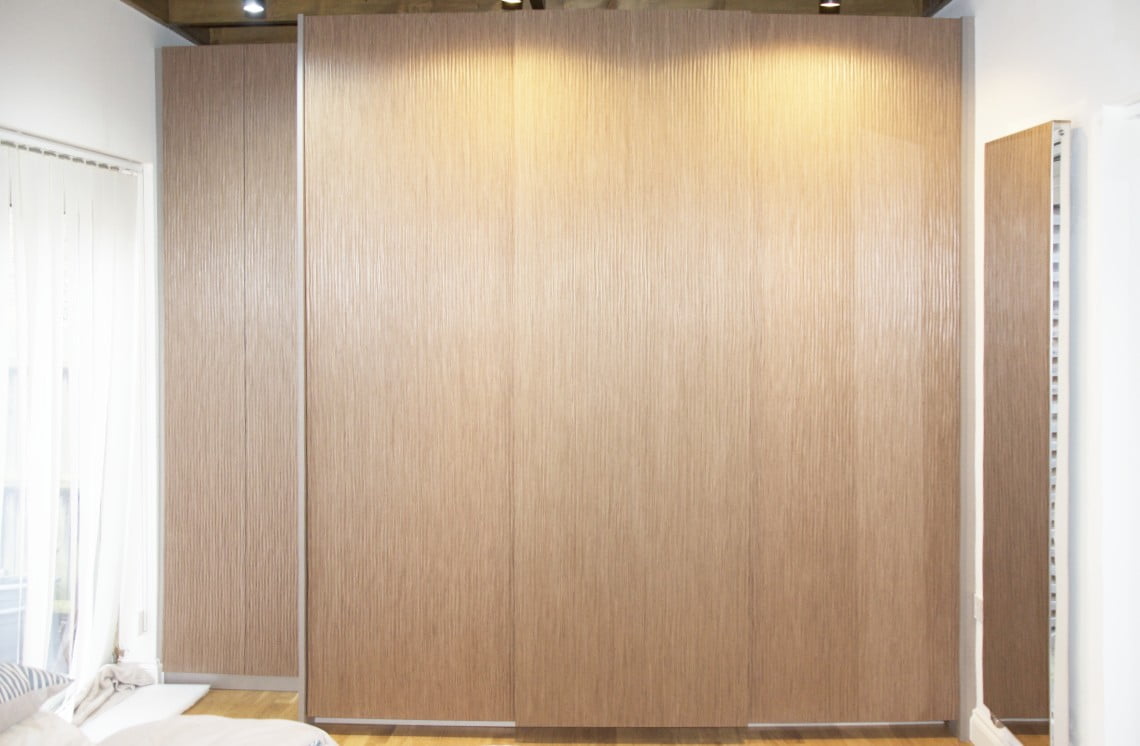 Embossed veneer fitted wardrobes, Lewisham London