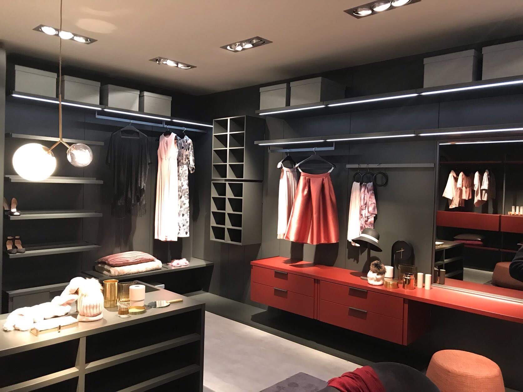 Bespoke wall mounted walk in wardrobe system for dressing rooms London