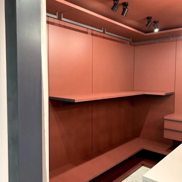 Bespoke wall mounted walk in wardrobe system for dressing rooms London