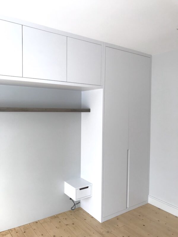 Overbed fitted wardrobes and storage units, bespoke overhead storage