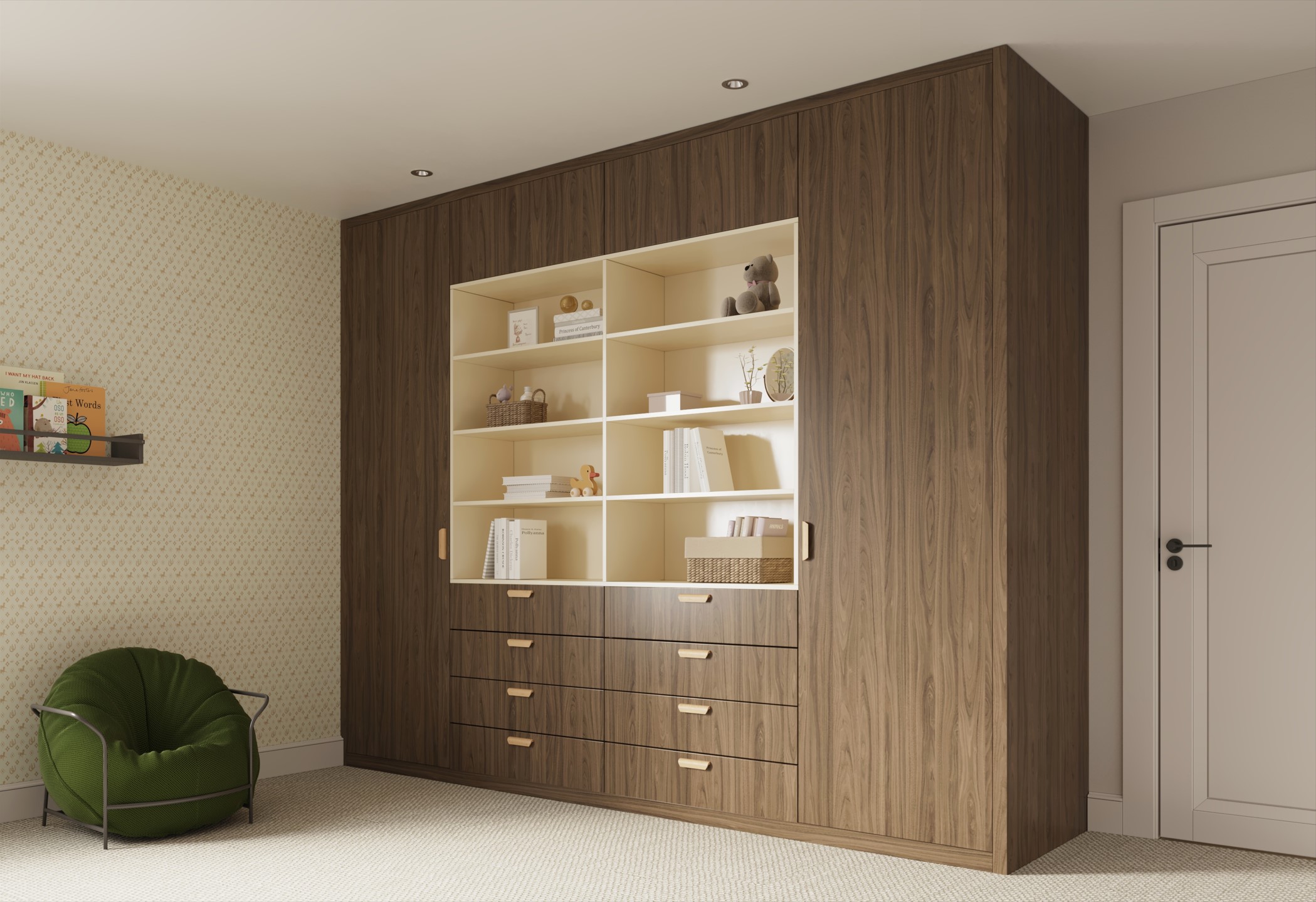 Natural Carini Walnut wardrobe, bespoke & made to measure | Urban Wardrobes