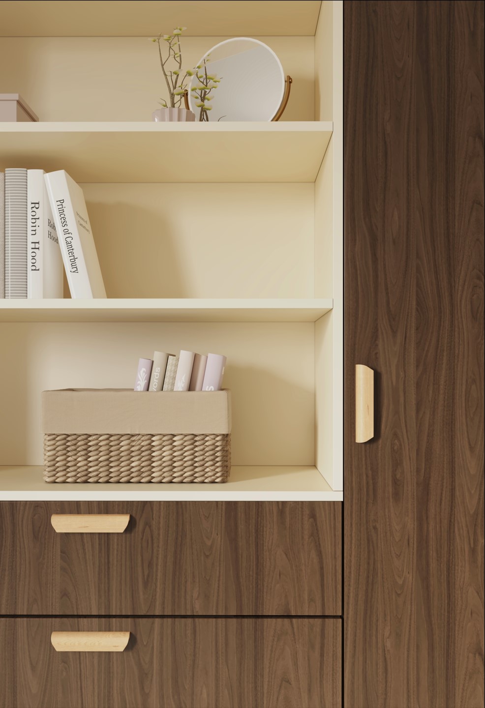 Natural Carini Walnut wardrobe, bespoke & made to measure | Urban Wardrobes