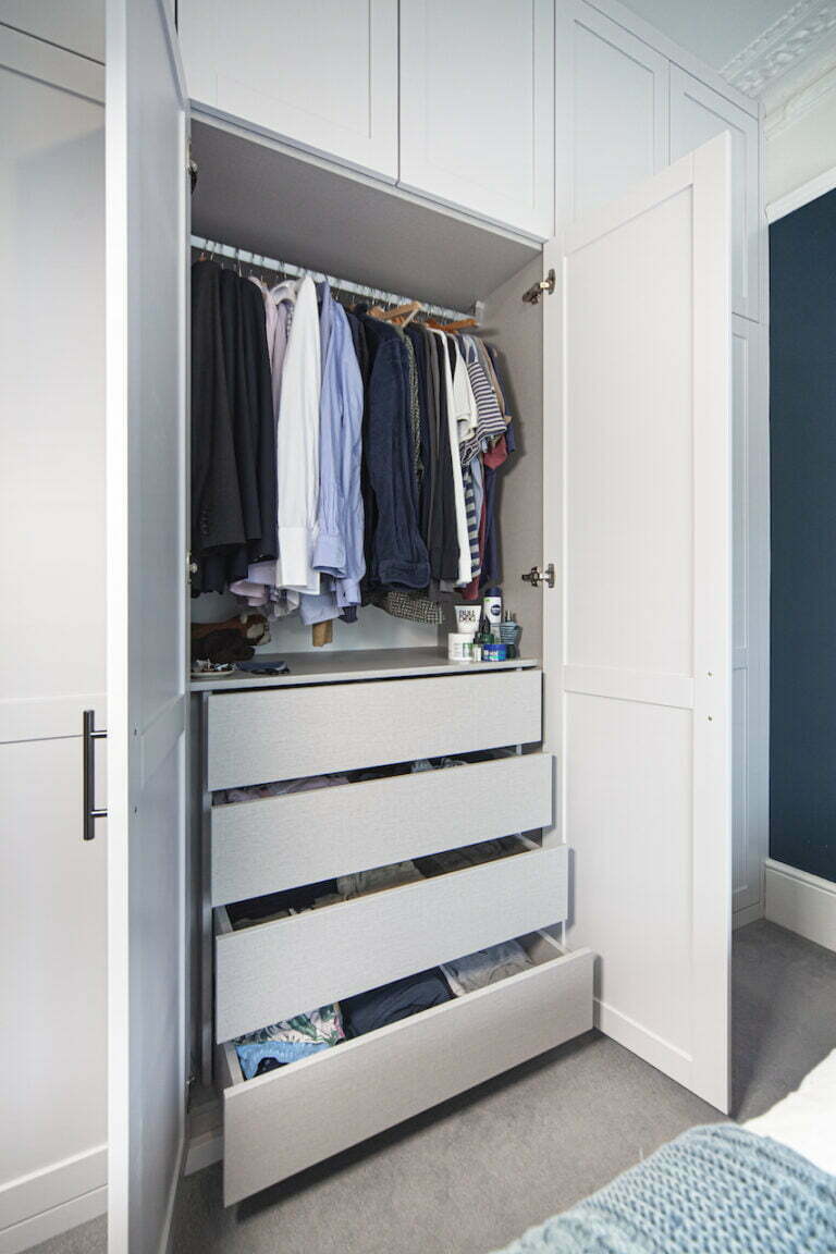 Lacquered Shaker Style Fitted Wardrobes, fully bespoke, Richmond