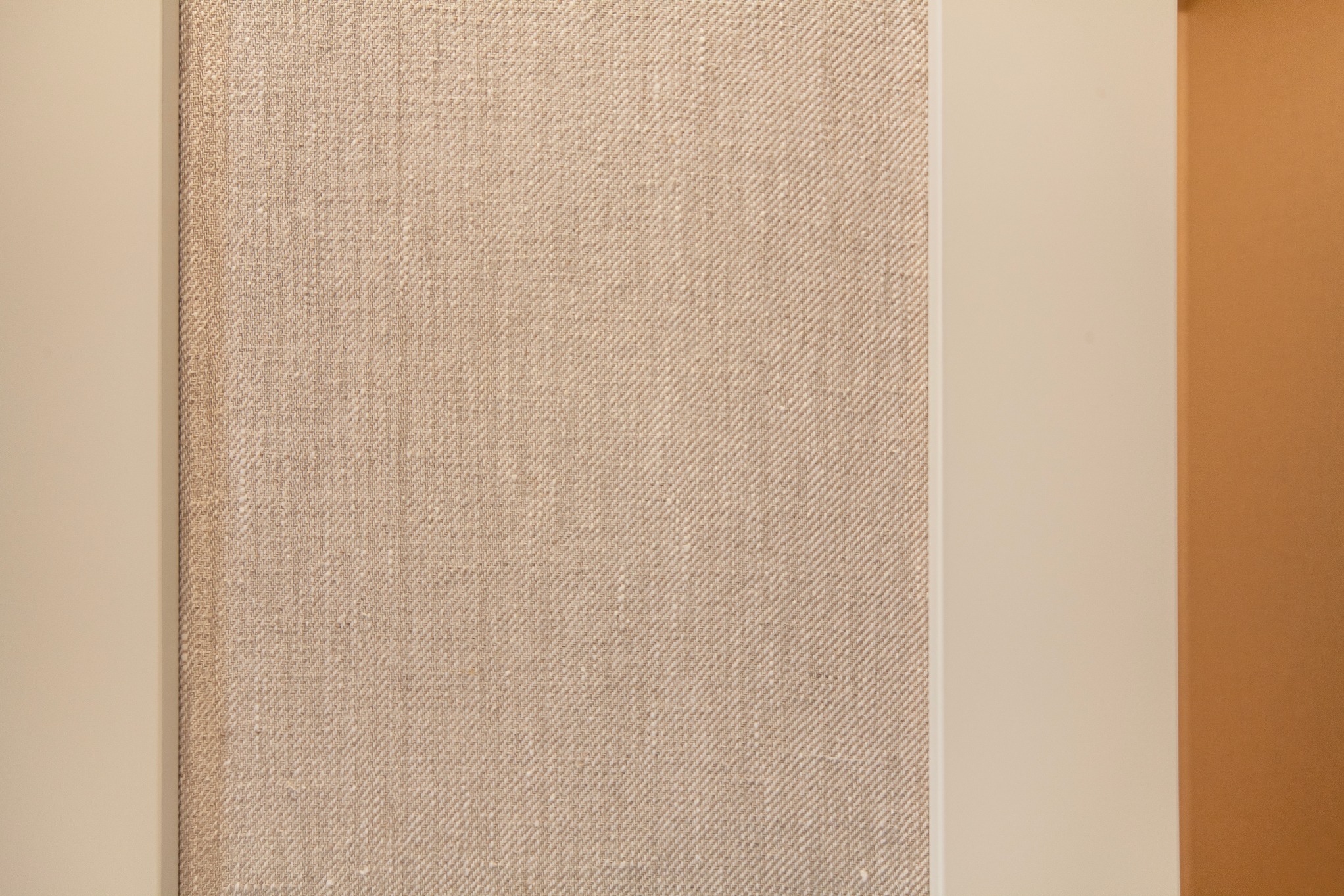 Modern tailor made dressing room in Chelsea London with fabric beige ...