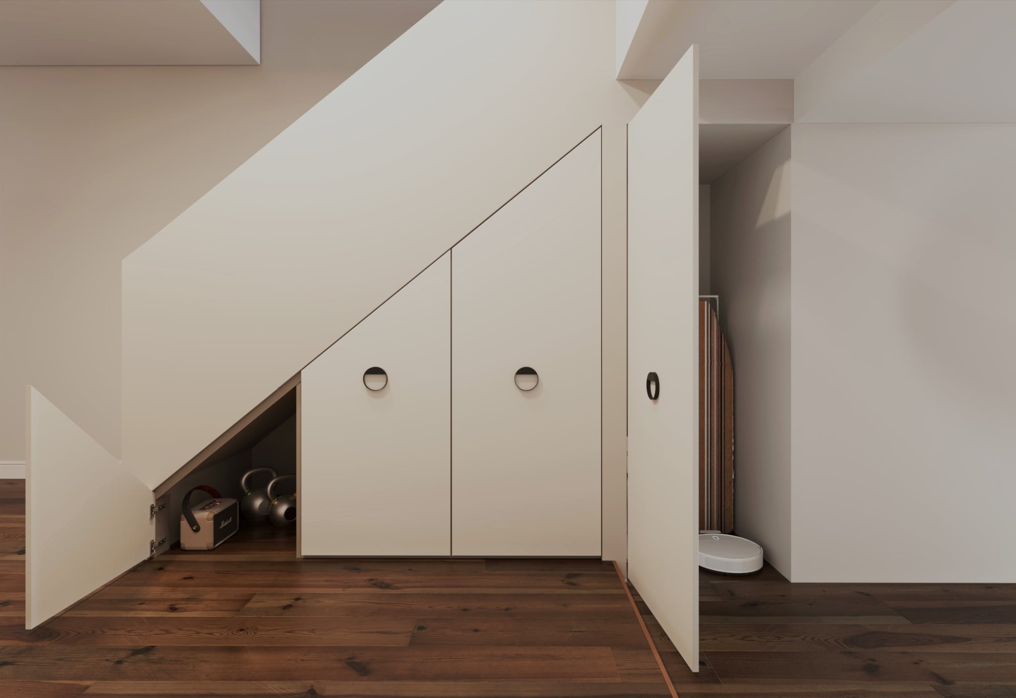 Fitted Understairs wardrobes,built in under stair storage